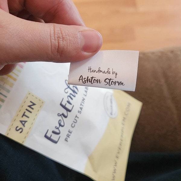 Custom Printed Cotton Quilt Label Single Personalized Cotton Label ...