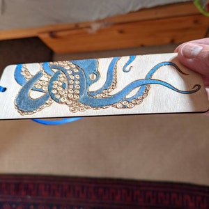 Octopus Pyrography Art Keepsake on Solid Wooden Pebble Each - Etsy