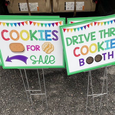 Drive Thru Cookie Booth Sign, Instant Download, Girl Cookies Sale Sign ...