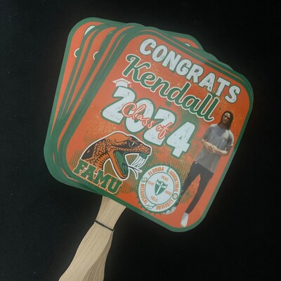 Graduation Fans, Gradfans, Head on a Stick, Custom Face Fans With ...