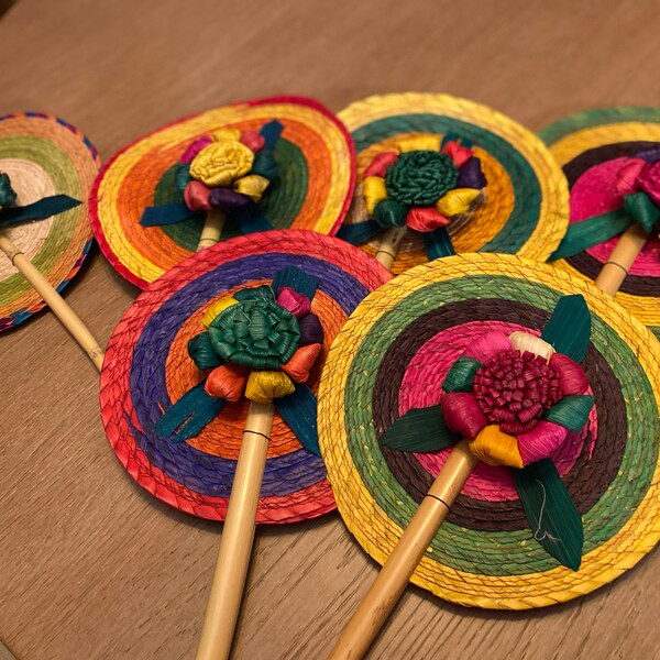 Fiesta Hand Woven Fans (set of 6)-handmade-palm Leaf-boho-fiesta-wall ...