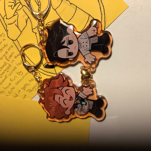 Rody and Vincent Heart Magnet Keychain Set | Dead Plate 6.5 Cm Double ...