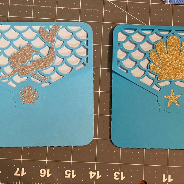 Set 2 SVG Template Summer Card Laser Cut Mermaid Under the Sea Theme ...