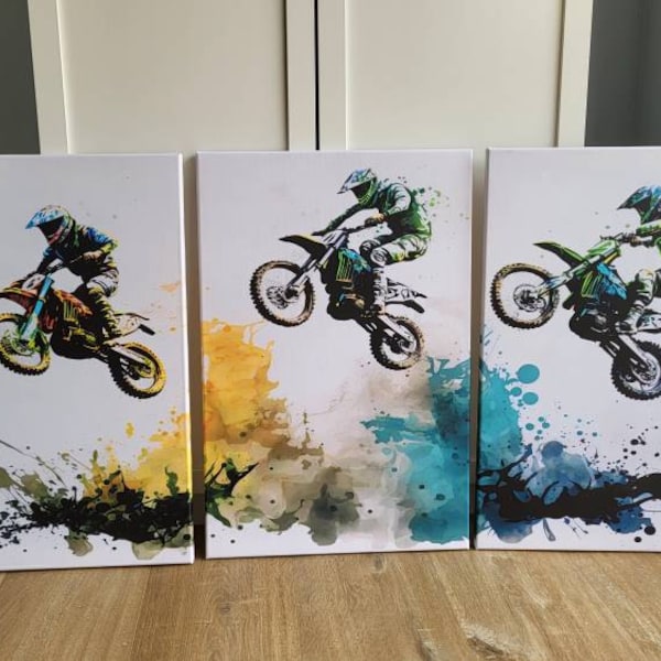 Motocross Print Watercolor Dirt Bike Printable Motorsports Poster ...