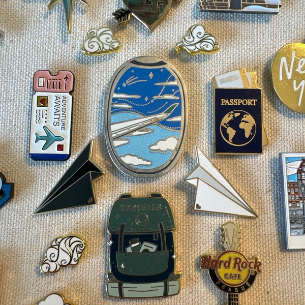 Paper Airplane Pins, Enamel Pin, Lapel Pin, Gold Plated, Set, Gift ...