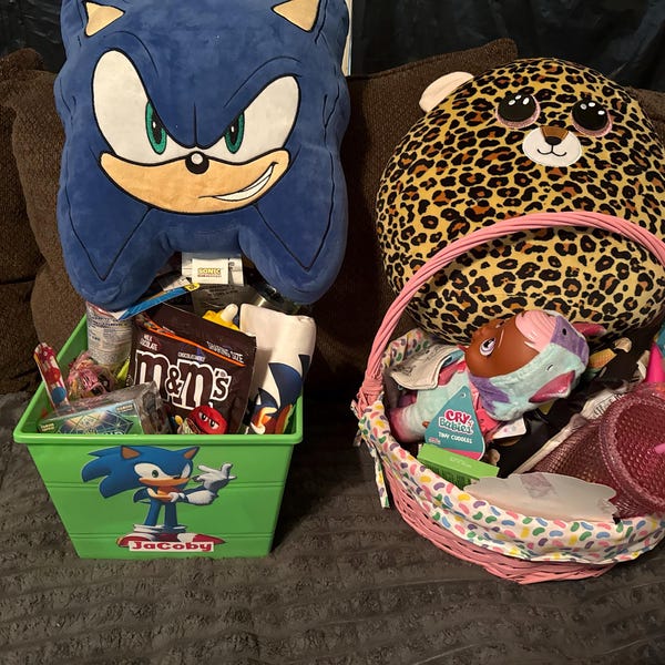 Personalized Sonic Kids Prefilled Easter Gift Baskets - Etsy