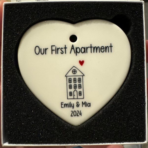Personalized Our First Apartment Christmas Ornament - Custom Line Art Christmas Ornament With ...