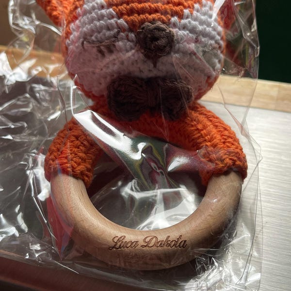 Custom Animal Crochet Rattle, Montessori Toy, Personalized Baby Rattle ...