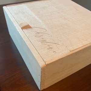 Large Size Box Engraved With Block Font Name Only // Gift Box - Etsy