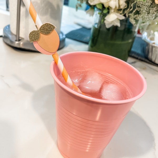 Peach Party Decorations. One Sweet Peach. Peach Party Straws. Peach ...