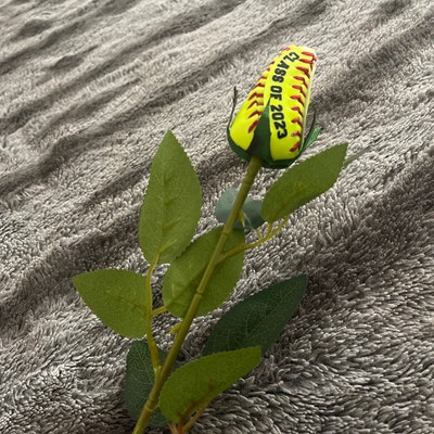Softball Roses Arrangement Softball Flowers Bouquet Softball Gifts ...