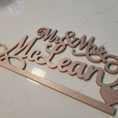 Custom Wedding Sign, Personalized Mr & Mrs Wedding Name Sign, Script ...