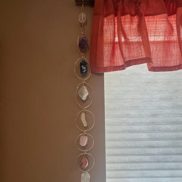 7 Chakra Crystal Gemstone Indoor Wall Hanger Hanging | Boho Home Decor ...