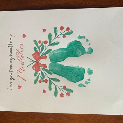 Mistletoe Christmas Footprint Art Craft, Holiday Craft, School Activity ...