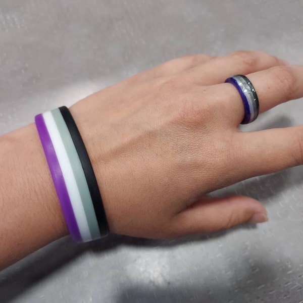 Asexual Ring - Asexual Pride Ring - Asexual Jewelry - Asexual Pride - Resin Ring - LGBTQ Ring - Etsy