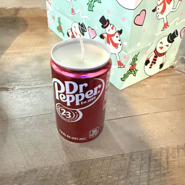 Dr Pepper Soy Candle | Hand Poured Dr Pepper Soda Can Candle | Custom ...