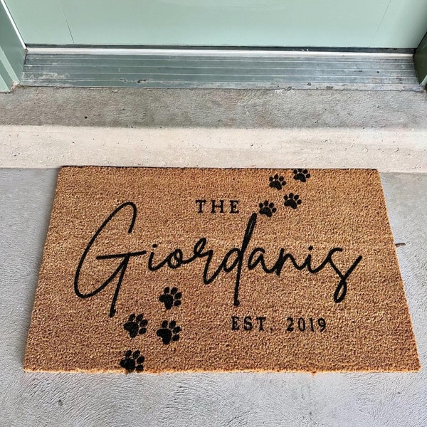 Dog Custom Doormat | Welcome Mat | Pet Lover Gifts | Housewarming Gift ...
