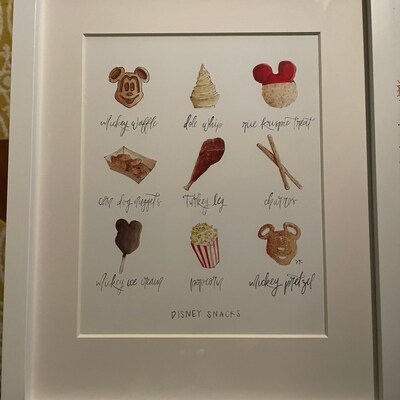 Disney Snacks Art Print Disney Lover Gift Disney Food Painting Disney ...