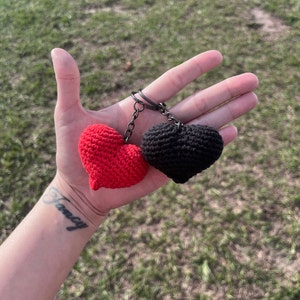 Keychains Devil&angel With Wings Crochet Heart Keychain Pattern ...