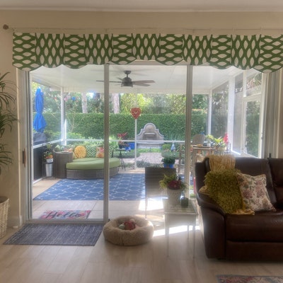 Valance Curtain Claudine Button Tab Scalloped Window Treatment - Etsy