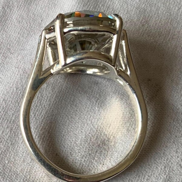 Premium Sterling Silver, Trillion Ring Setting. 7 Different Gemstone ...