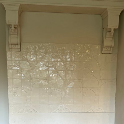 Handmade Porcelain Wall Tile Panel Four Buildings - Etsy