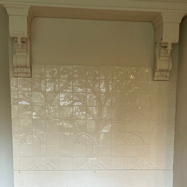 Big Flower Handmade Porcelain Tile Panel - Etsy