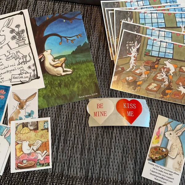 Large Print - Dancing Rabbits - Fine Art Rabbit Painting Print, Wedding ...