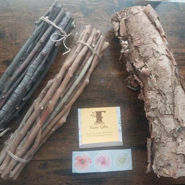 Wood Sticks 12 in One Pound, Wood Branches 1 Lb, Assorted Wooden Sticks ...