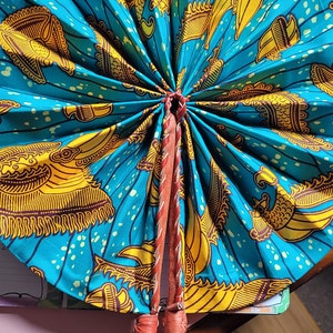 Hand Fan, Africa Fan , Ankara Print, African Print Fans With Leather ...
