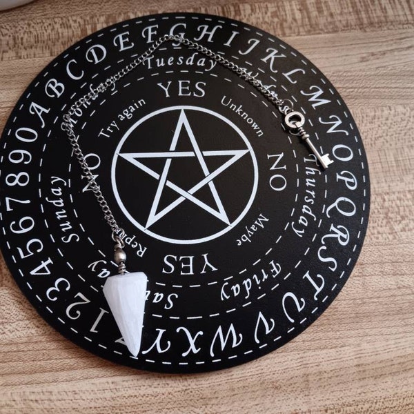 Wood Pendulum Board, Pendulum Mat With Pentacle Design, 6" Diameter - Etsy