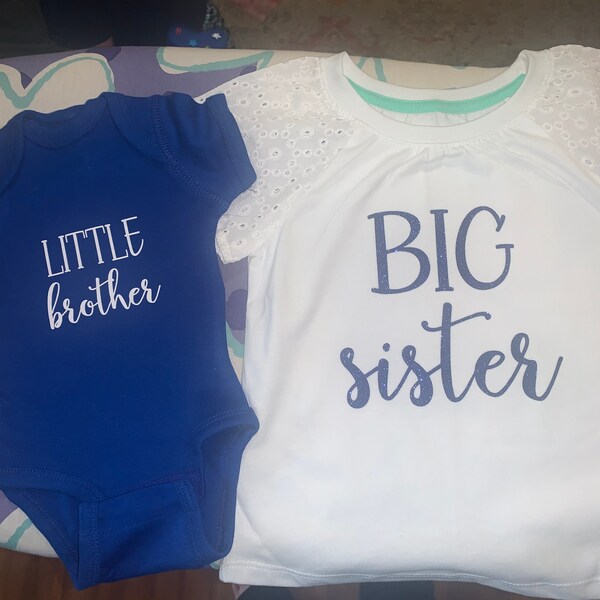 Sibling Matching Iron on Decal: Big, Middle or Little Sister or Brother ...