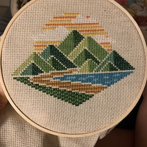 Easy Landscape Cross Stitch PDF Pattern | Etsy