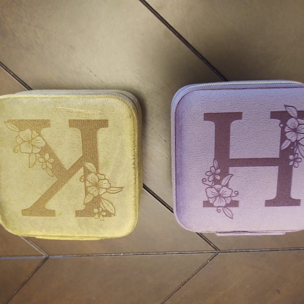 Personalized Initial Jewelry Box, Engraved Jewelry Case, Mothers Day ...