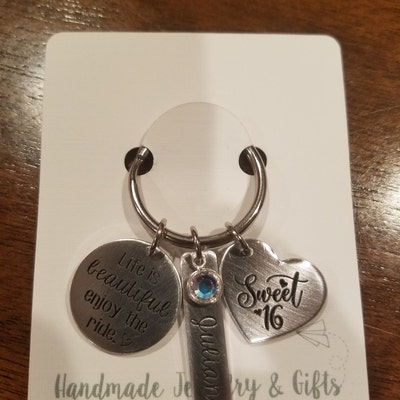 Sweet 16 Keychain Sweet 16 Gift Personalized Sweet 16 Keychain Birthday ...
