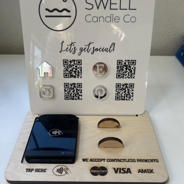 Custom Logo Social Media & Square Reader Holder Booth Display Market ...