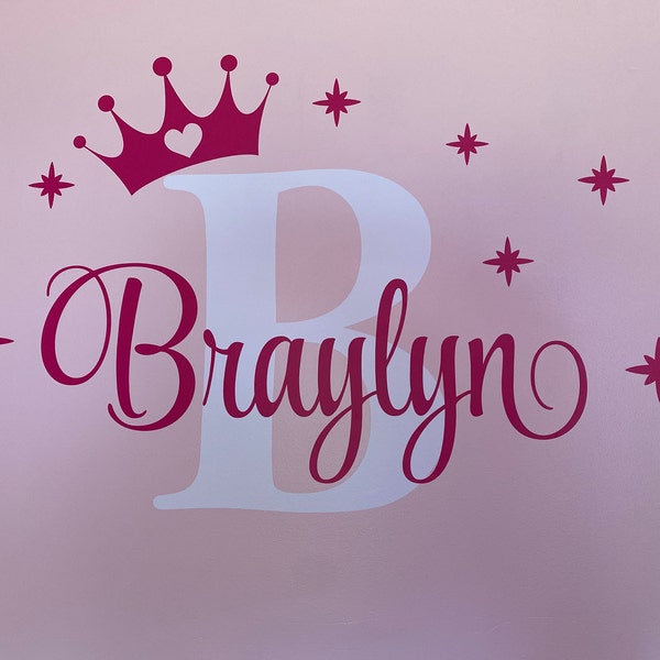 Personalized Wall Decal Girl Name Wall Decal Princess Nursery Wall ...
