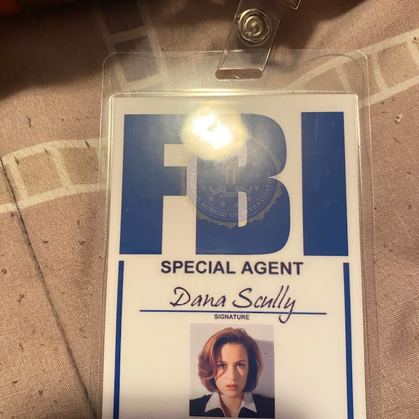 X FILES Dana Scully Badge ID Name Tag Card Costume Cosplay Prop ...