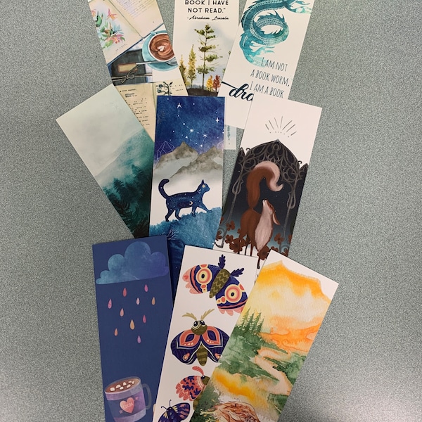 Random Bookmark Grab Bag, 9 Random Pretty Handmade Bookmarks, Reader ...