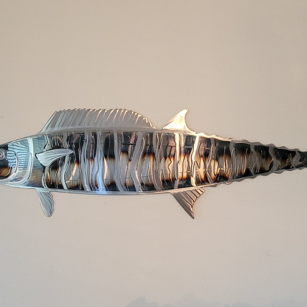 Huge Wahoo Fish Metal Wall Art - Hand Made Large Metal Fish Sculpture ...