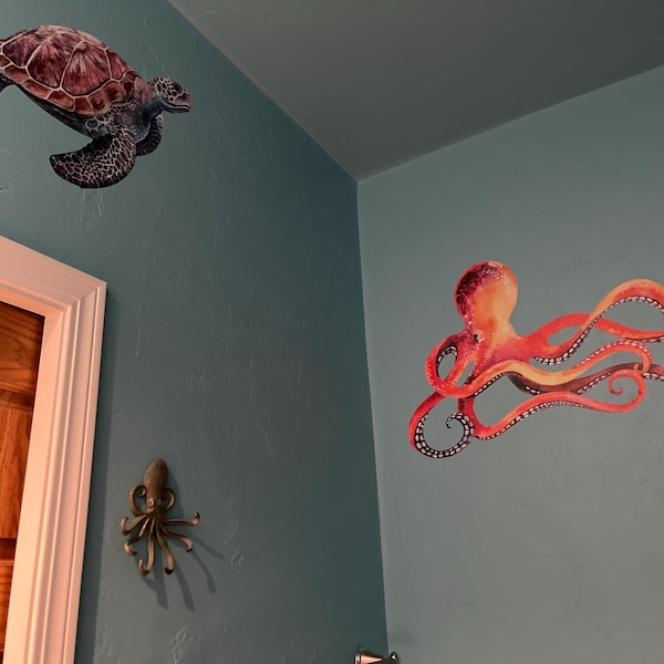 Watercolor Green Alien Wall Decal Outer Space UFO Wall Sticker ...