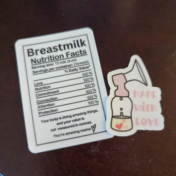 Breastmilk Nutrition Facts Sticker Breastfeeding Nursing Breastmilk ...