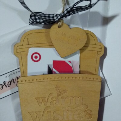 Warm Wishes Gift Card Holder & Ornament FREE Personalization - Etsy