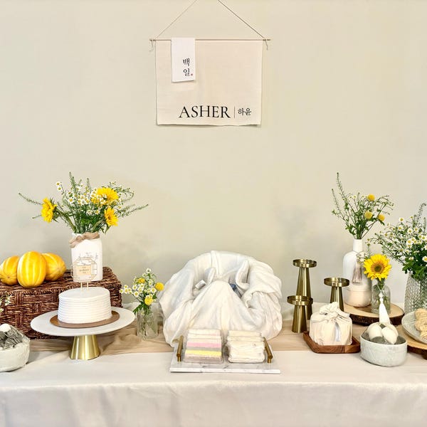 Custom Versatile Name Banner W/ Extra Layer for Korean Baekil, Dohl ...