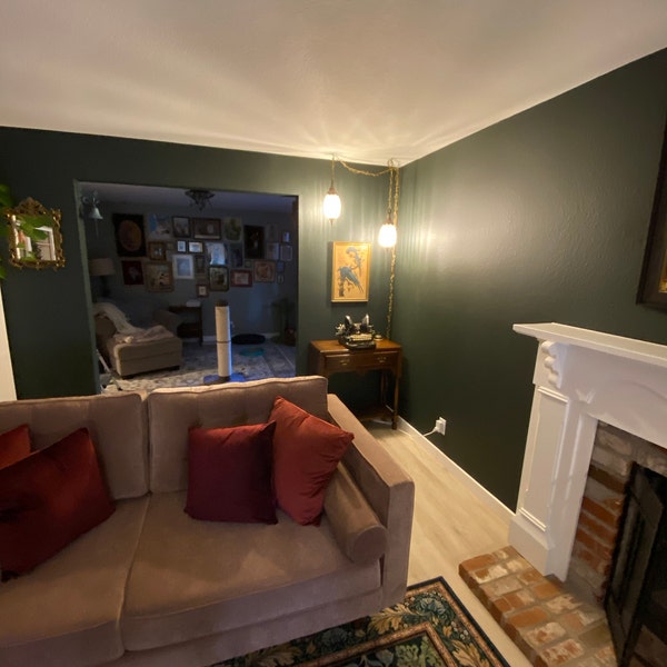 Vintage Plug-in Swag Lamp, Art Deco Art Nouveau Bubble Swirl Glass ...