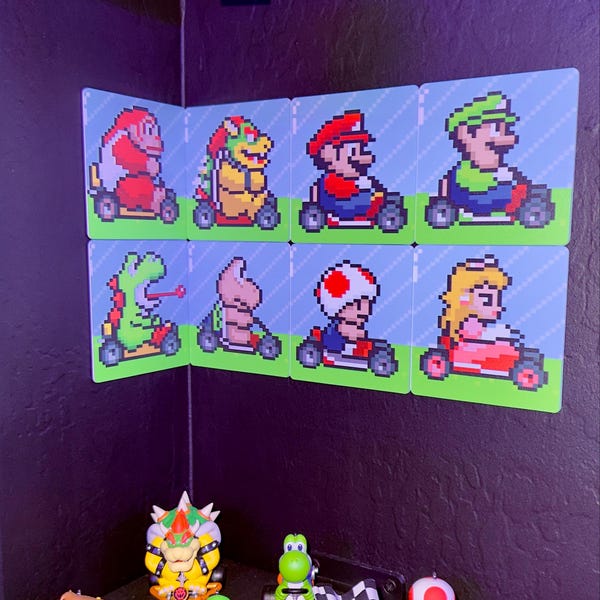 Classic Video Game Drink Coasters - SNES Super Mario Kart Set of 8 - Etsy