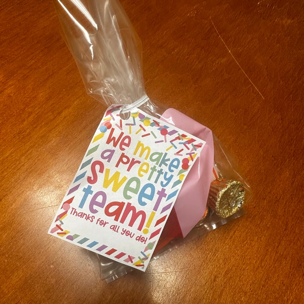 Pretty Sweet Team Printable Gift Tags, Team Appreciation Tag School ...