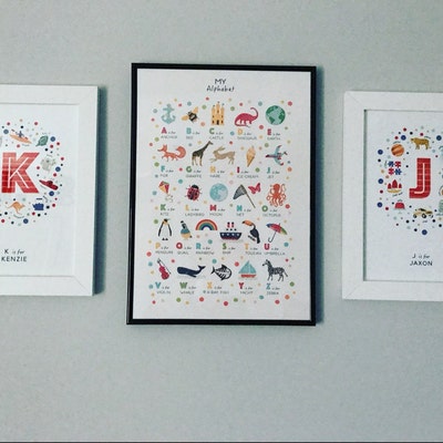 Alphabet Poster Colourful Printable Wall Art ABC Poster - Etsy