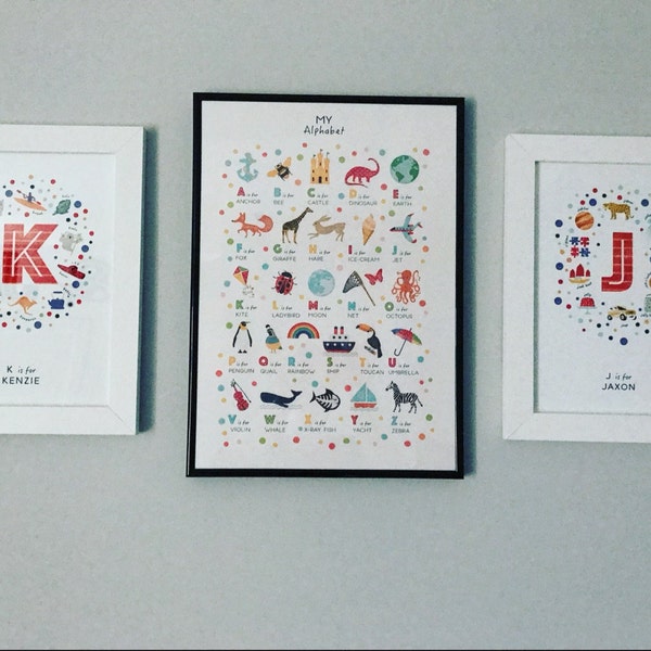 Alphabet Poster, Colourful Printable Wall Art, ABC Poster, Educational ...