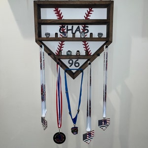 Softball Ring and Ribbon/medal Display SB2 - Etsy